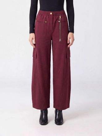 Liu Jo Pantalon cargo en nylon &agrave; jambe large avec taille &eacute;lastiqu&eacute;e
