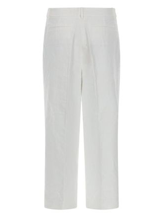 Michael Michael Kors Linen-Cotton Wide Leg Trousers - White