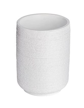 WENKO Zahnputzbecher Goa Neo, hochwertiger Zahnbürstenhalter für Zahnbürste und Zahnpasta aus schwerem Kunststein (Polyresin) im natürlichen Stein-Look, Ø 7