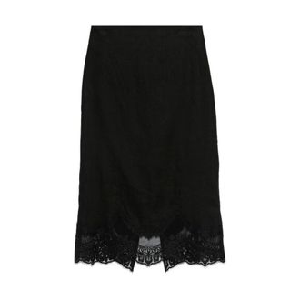 Twinset Femme, Jupes, Noir, Taille: 40 FR Lace-trims Fitted Skirt