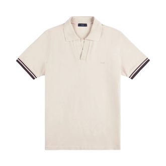 Fay Piqu&eacute; Polo V-Neck - - Tops - Herren - Beige - XL