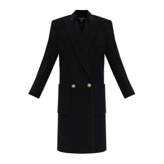 Balmain Femme, Manteaux, Noir, Taille: 40 FR Manteau en laine
