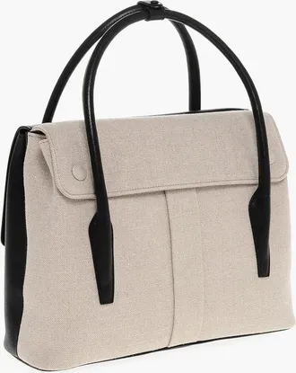 Maison Margiela Leather and Canvas Tote Bag with Removable Strap Maison Margiela