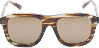 Gucci lunettes de soleil à effet écailles de tortue (années 2000) - Marron