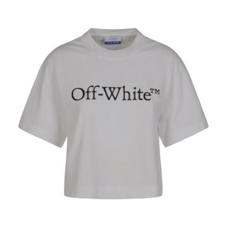 Off-white Big Logo Bookish Crop Tee - - Tops - Damen - Wei&szlig; - XS