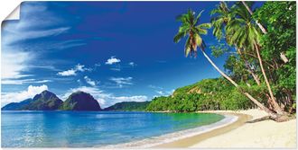 Artland Wanddeko Poster & Kunstdrucke Wandposter 150x75 cm Karibik Strand Südsee Palmen Sand Insel Himmel Natur Sommer Urlaub S9HV