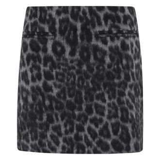 Federica Tosi Leopardenmuster Woll Minirock - - Skirts - Damen - Schwarzk - XS