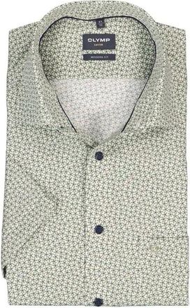 Olymp Herren Kurzarmhemd gr&uuml;n Baumwolle