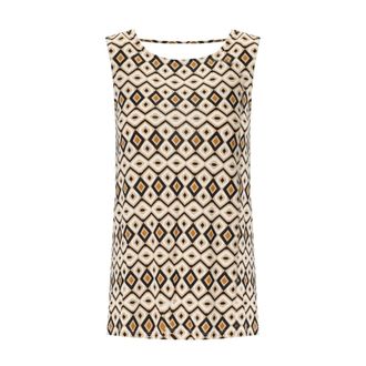 Max Mara Buntes &auml;rmelloses Top mit Ausschnittsdetail - - Tops - Damen - Mehrfarbig - XS