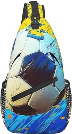 Generic Sac &agrave; bandouli&egrave;re de football bleu et jaune, sac &agrave; dos de voyage, sac &agrave; dos &agrave; bandouli&egrave;re pour homme, sac &agrave; dos de randonn&eacute;e
