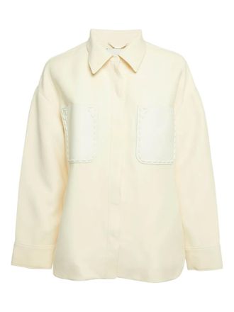 Fendi button pocket jacket - Nude
