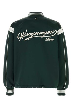 Wooyoungmi Mens Jumper Bomber Jacket Green Polyester