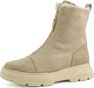 Paul Green Damen, Frauen Klassische Stiefeletten,Warm gefüttert,halbstiefel,Kurzstiefel,uebergangsschuhe,uebergangsstiefel,Beige (Suede/Grain),37.5 EU / 4.5 UK