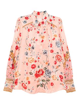 Camilla Hemd mit Blumen-Print - Rosa