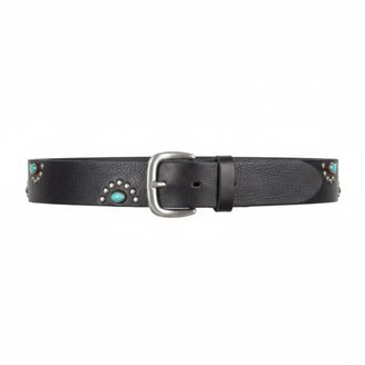 Alberto Luti Lederg&uuml;rtel mit Nieten und T&uuml;rkis - - Accessories - Herren - Blau - 115 CM