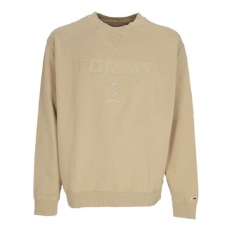 Tommy Hilfiger Logo Crewneck Kletter-Sweatshirt - - Sweatshirts & Hoodies - Herren - Beige - XL