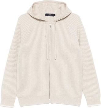 arch4 zip-up hooded cardigan - Nude
