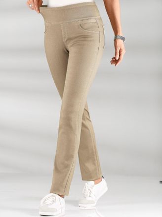 Casual Looks Schlupfhose CASUAL LOOKS, Damen, Gr. 36, Normalgr&ouml;&szlig;en, beige (sand), 65% Baumwolle, 33% Polyester, 2% Elasthan, unifarben, lang, Hosen Schlupfhose, To