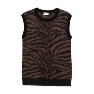 P.A.R.O.S.H. &Auml;rmellose Strickweste mit Zebramuster - - Knitwear - Damen - Mehrfarbig - M