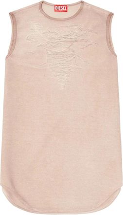 Diesel Robe courte en tissu sweat d&eacute;vor&eacute; - Femme - Tops - Beige - Taille: 38 FR