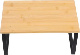 Valiclud Metall K&uuml;chenregal Gew&uuml;rzregal mit Holz Stapelbar Aufbewahrungsorganizer f&uuml;r Gew&uuml;rze Kosmetik Badezimmer Stabil Platzsparend