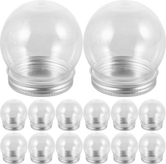 SOLUSTRE 16 St&uuml;ck DIY Schneekugel Leere Transparente Kunststoffkugeln mit Schraubverschluss Wiederverwendbare Wasser Schneekugeln f&uuml;r Kreative Bastelprojekte u