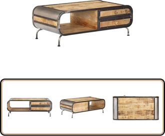 vidaXL Couchtisch 100 x 50 x 35 cm Mango-Massivholz - Couchtisch - Wohnzimmertisch - Esszimmertisch - Mangoholz - Industriel Stil