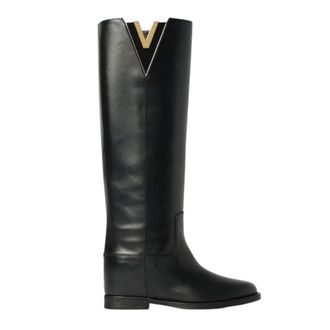 Via Roma 15 V-Slipt Stiefel - - Shoes - Damen - Schwarzk - 37 EU