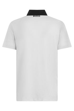 HUGO BOSS Mens Short Sleeve Polo Shirt White Polyester T-shirts And Polos