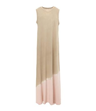 Raquel Allegra Robe Longue Drama Sans Manches Rose