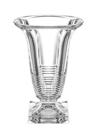 Barski Vase - geschliffener Kristall - handgefertigtes Glas - 28,6 cm H&ouml;he - Fu&szlig; - f&uuml;r Blumen - Rosen - hergestellt in Europa - von Barski