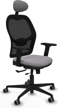 Piqueras y Crespo B&uuml;rostuhl mit 2D-Armen, h&ouml;henverstellbarer Lendenwirbelst&uuml;tze und festem Kopfteil, ausgestattet mit Syncro/Traslack und injiziertem Schaumstoff, Schwa