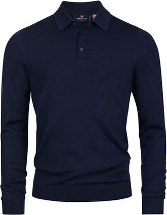 Kronstadt KSJohannes Polo tricot&eacute; en laine m&eacute;rinos pour homme 100 % laine m&eacute;rinos avec col polo | Pull en tricot fin pour homme, Sky Captain, XXL
