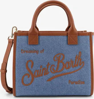 MC2 Saint Barth Vanity bag Midi denim crossbody bag with embroidered logo on the front - MC2 SAINT BARTH - gender_Woman