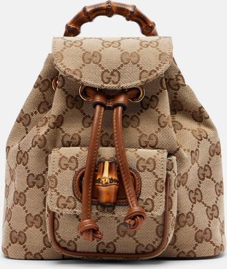 Gucci Rucksack Bamboo Medium aus Canvas mit Leder