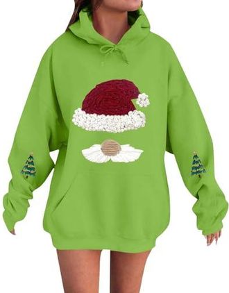 Generico Sweat &agrave; capuche pour femme &agrave; capuche en molleton dautomne dhiver &agrave; manches longues en coton renne confortable hoodie sweatshirt classique surdimension