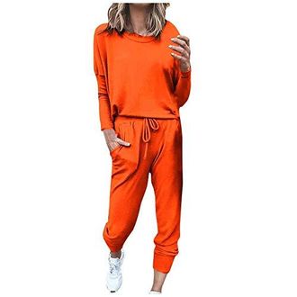 Generic Surv&ecirc;tement complet 2 pi&egrave;ces pour femme - Tenue surdimensionn&eacute;e &agrave; capuche et pantalon de jogging - Automne et hiver - Ensemble complet avec doublure e