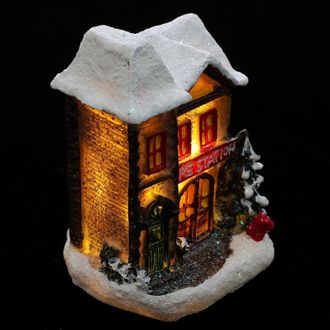 BESPORTBLE VICASKY Kleine Weihnachtshausdekoration Aus Kunstharz Heimschmuck Kleine H&auml;user Weihnachtshaus-Modell Weihnachtsschmuck Festtagsdekoration