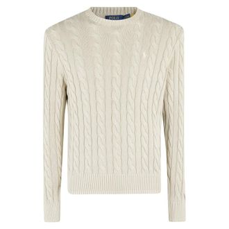 Polo Ralph Lauren Homme, Pulls, Beige, Taille: S Pull en Tricot de Coton &agrave; Manches Longues