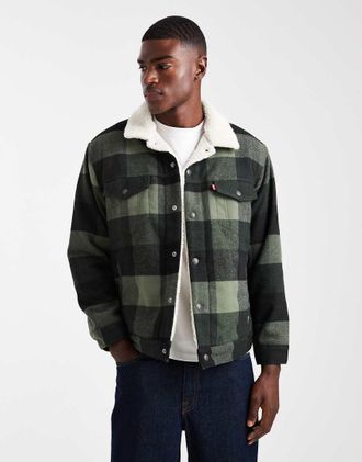 Levi's Veste camionneur d&eacute;contract&eacute;e &agrave; carreaux - Anthracite-Gris