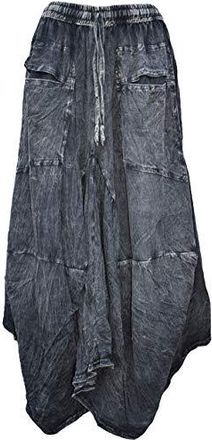 Gheri Aux Femmes Coton D&eacute;tresse Ouvert Poche Salut Bas Jupe Noir