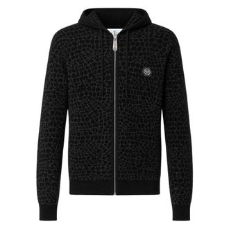 Philipp Plein Knit Hoodie Cocco - - Sweatshirts & Hoodies - Herren - Schwarzk - M