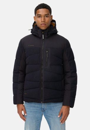 Camel Active Steppjacke mit abnehmbarer Kapuze Langarm Markenlogo