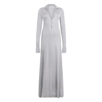 Philosophy di Lorenzo Serafini Robe longue &agrave; d&eacute;collet&eacute; plongeant - Femme - Robes - Gris - Taille: 36 FR