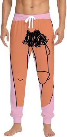 Generico Pantalon de jogging long pour homme avec poches et &eacute;lastique &agrave; la taille avec imprim&eacute;s amusants et pantalons innovants avec revers exceptionnellement 