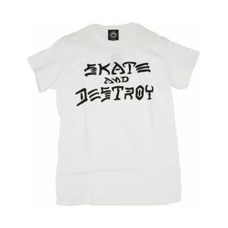 Thrasher Skate & Destroy Tee Wei&szlig;/Schwarz - - Tops - Herren - Grau - XL