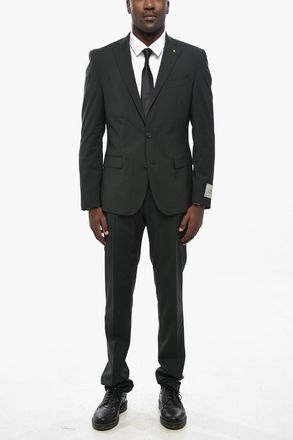 Corneliani CC COLLECTION Stretch Wool Anzug With Klassischem Revers Corneliani