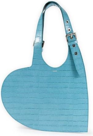 Coperni Sac &eacute;paule coeur aspect peau de crocodile en cuir
