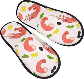 Generic Motif De Crevettes D&eacute;licieuses Unisexe Chaussures De Maison Confortable Chaussons Chaud Slippers Pour Hiver Ext&eacute;rieur Maison L