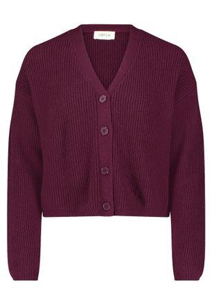 Cartoon Damen Basic-Strickjacke mit V-Ausschnitt Purple Potion,46